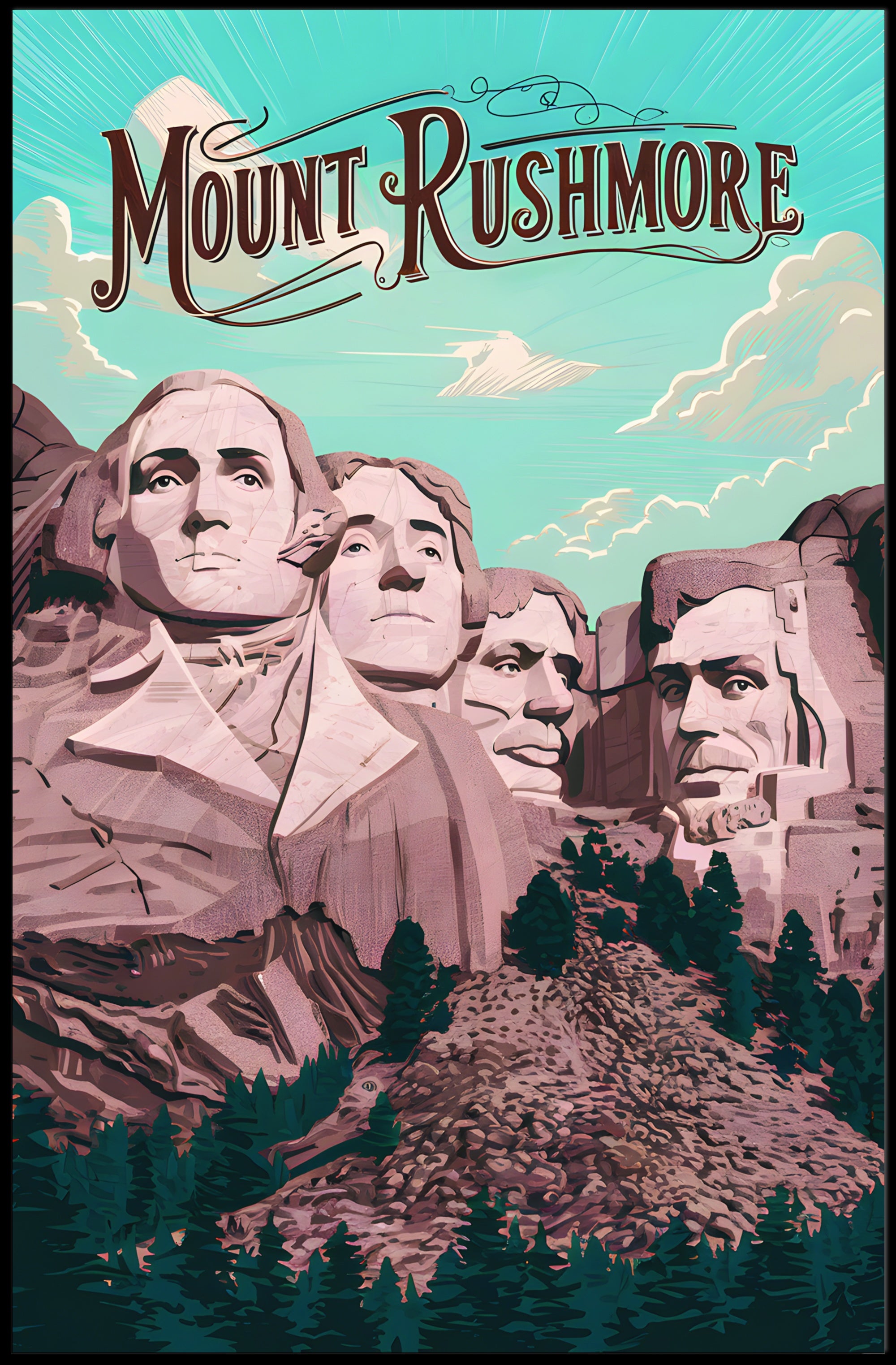 Majestic Mount Rushmore Poster - PosterGoat