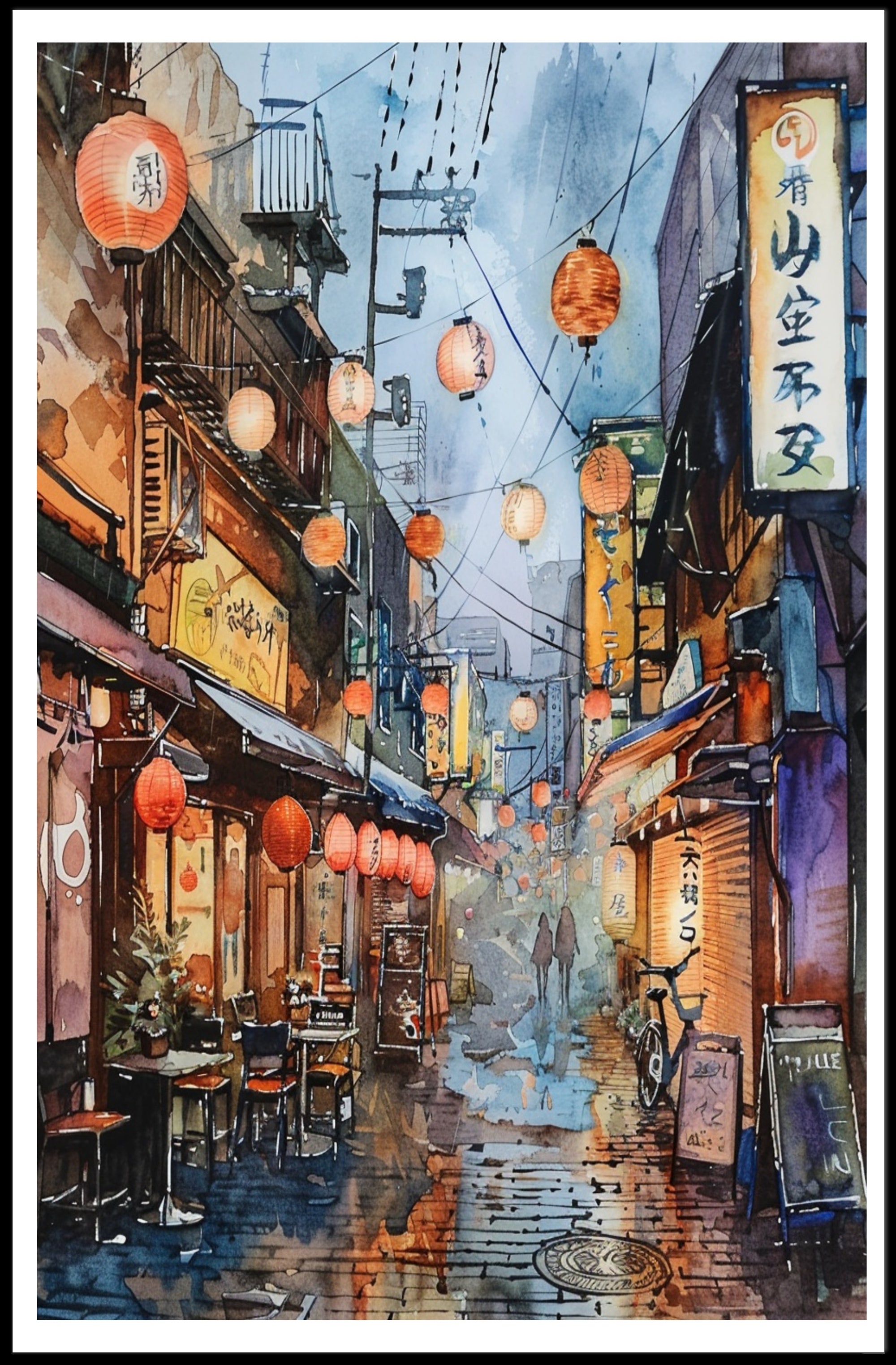 Lantern-Lit Alleyway Poster - PosterGoat